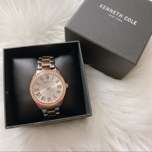 Kenneth Cole | Accessories | Kenneth Cole Crystal Bezel Twotone Watch ...